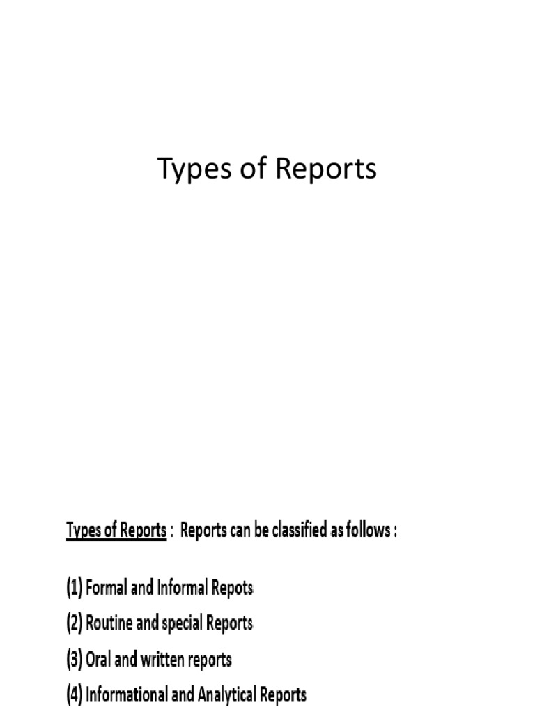 Types of Reports | PDF | Abstract (Summary) | Memorandum