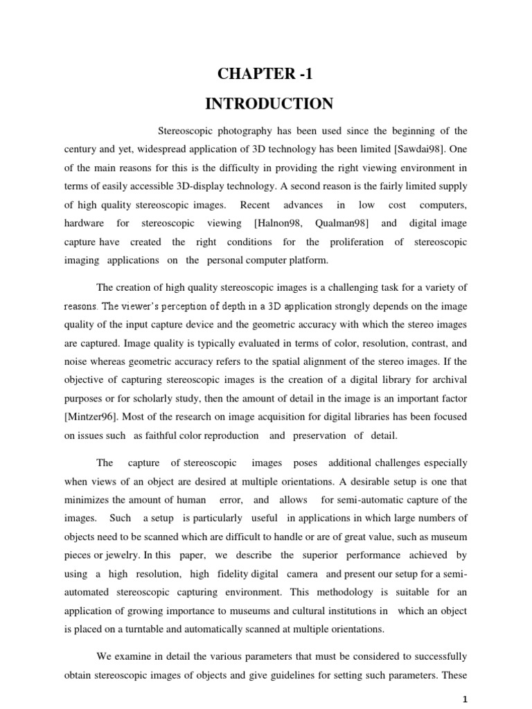 Chapter - 1 | Download Free PDF | Stereoscopy | Camera