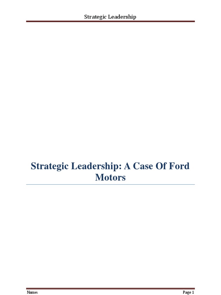 Strategic Leadership | PDF | Strategic Leadership | Leadership
