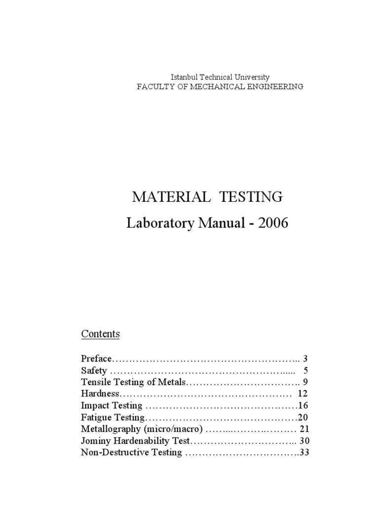 Mat Test. Lab | PDF | Deformation (Engineering) | Hardness