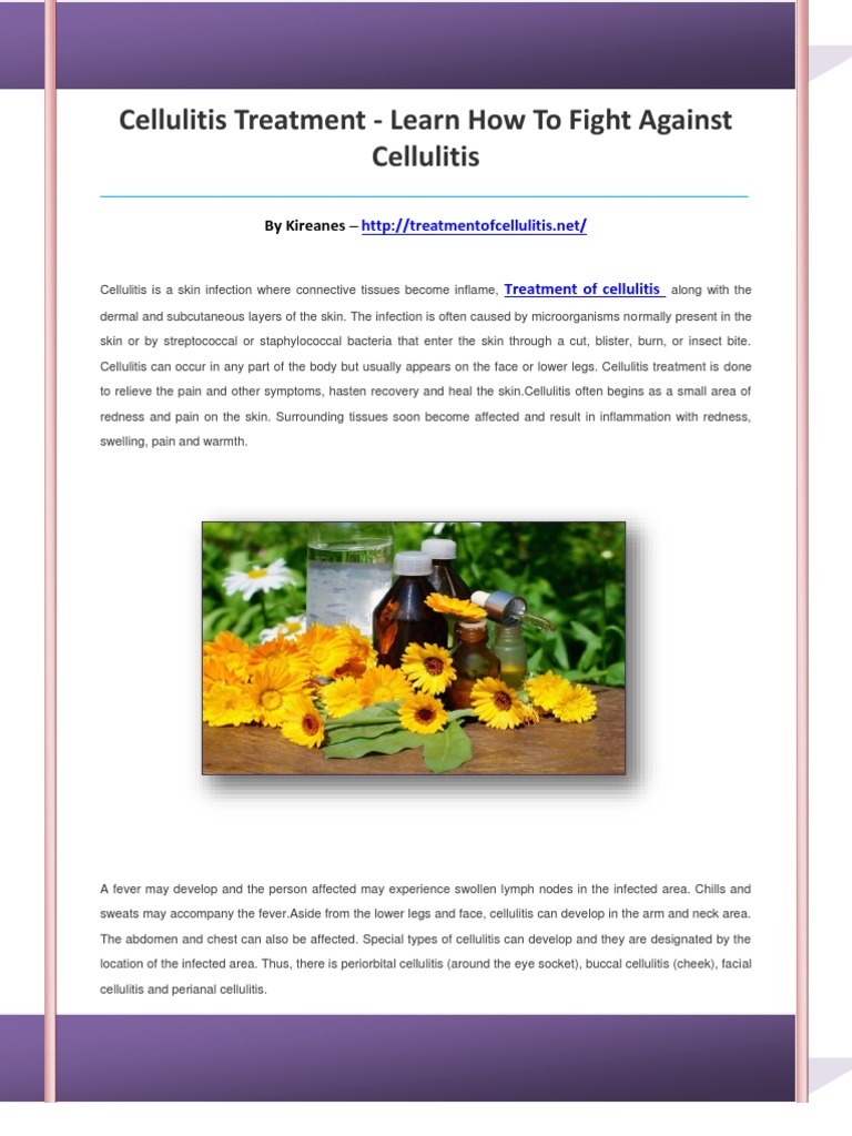 Treatment of Cellulitis | PDF | Diseases And Disorders | Epidemiology