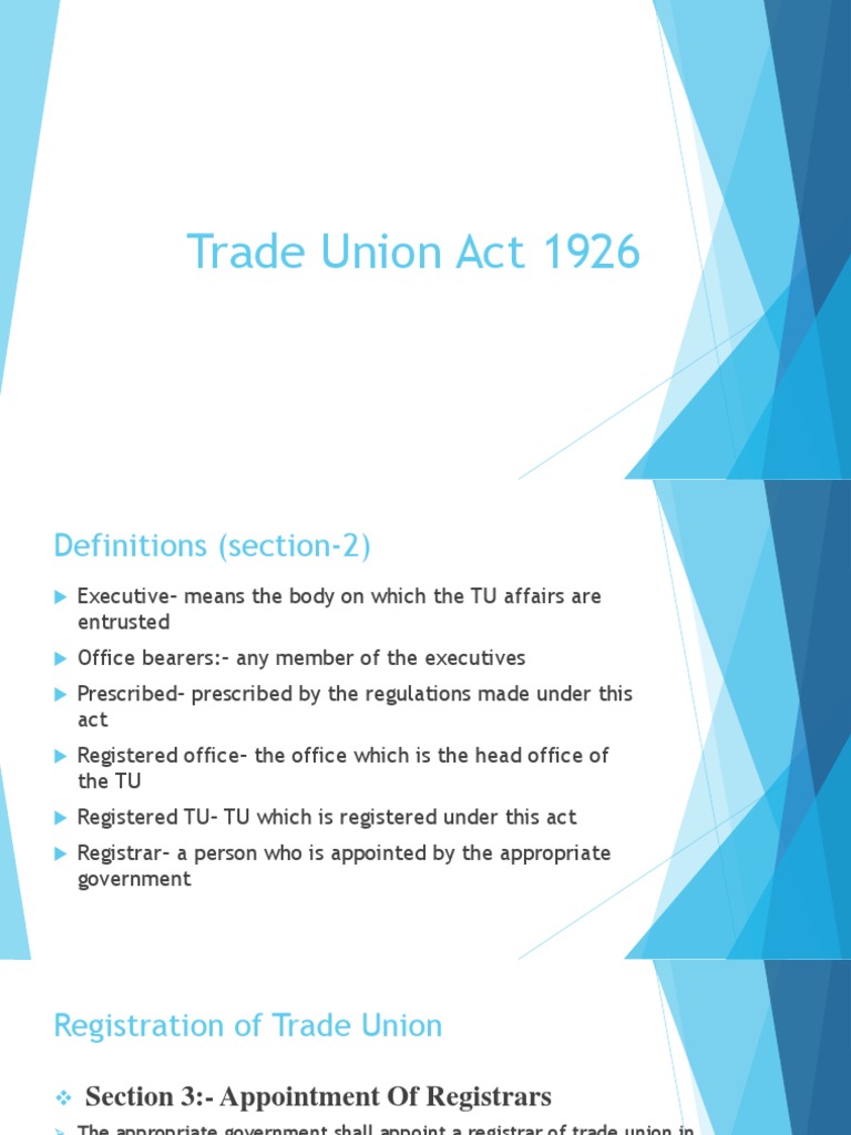 Trade Union Act 1926 | Appeal | Trade Union