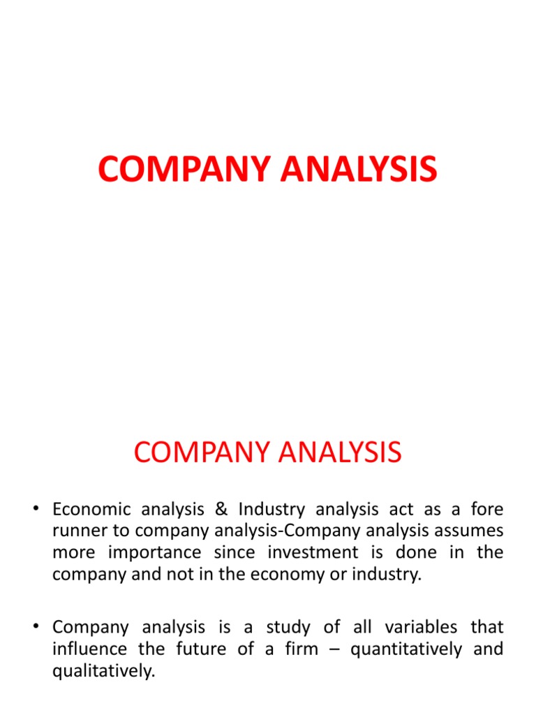 Company Analysis: Key Components & Ratios | PDF | Dividend | Revenue