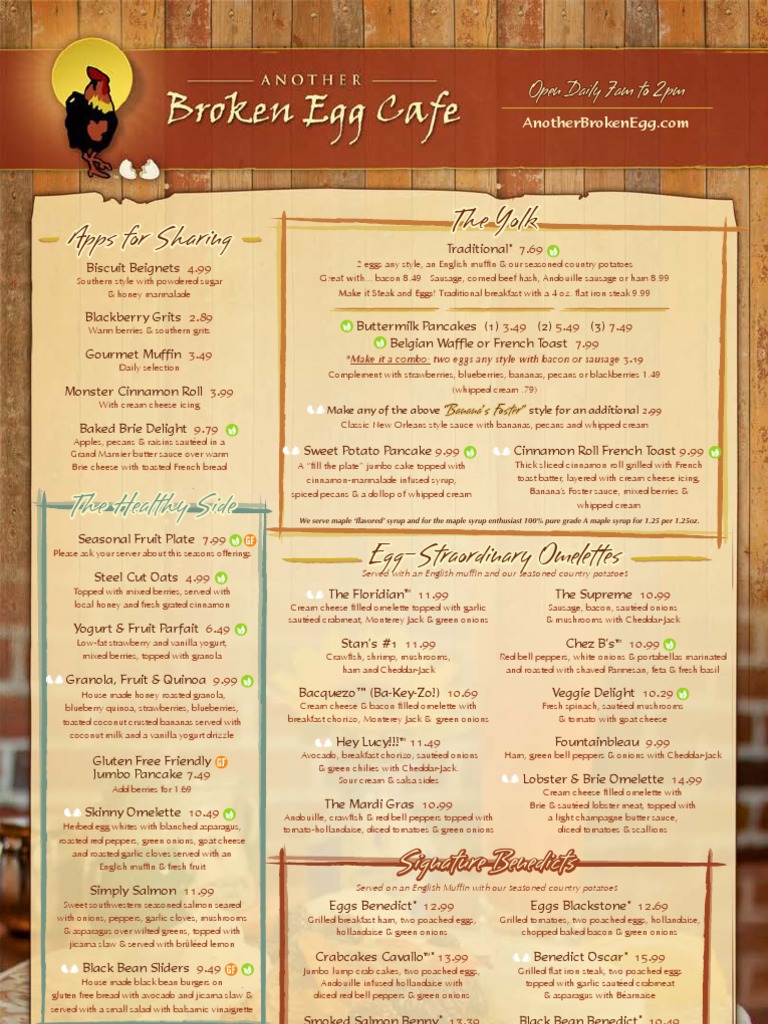 Another Broken Egg Cafe Menu | PDF | Salad | Sausage