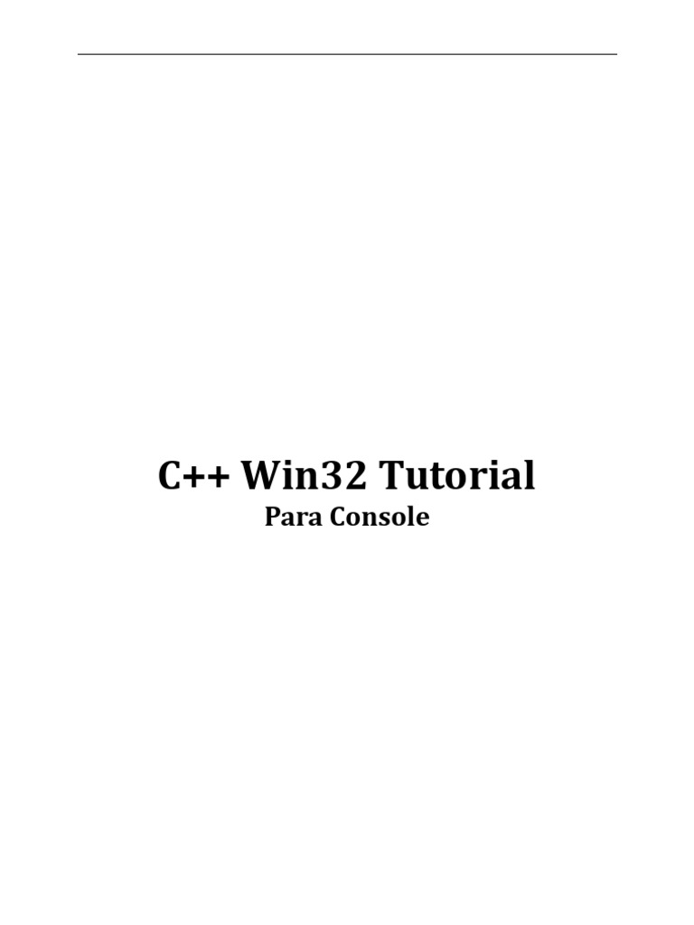 C++ Win32 Tutorial para Console | PDF | C ++ | Microsoft Windows
