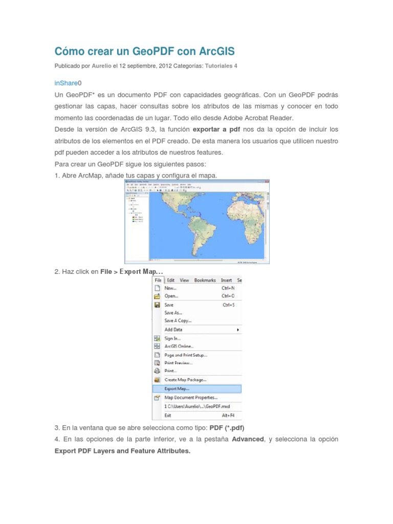 Cómo Crear Un GeoPDF Con ArcGIS | PDF | Formato de Documento Portable ...