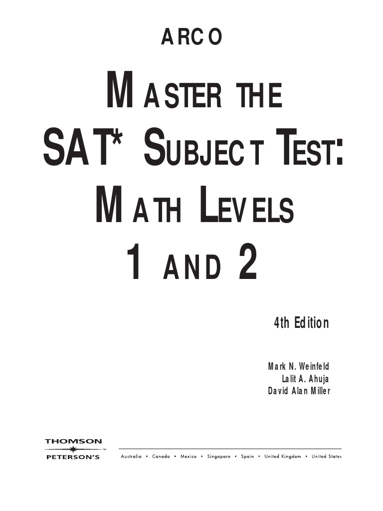 Master The SAT Subject Test-Math Level 1 and 2 | PDF | Sat | Multiple ...