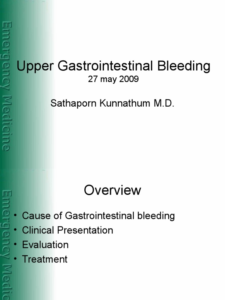 Upper Gastrointestinal Bleeding | Medical Emergencies | Tissue (Biology)
