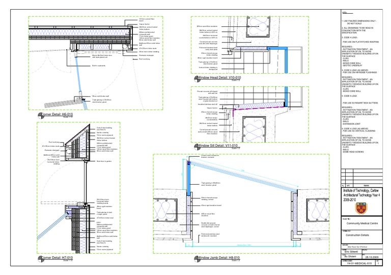 Window Head Detail: V10-010: Community Medical Centre | PDF | Wall ...