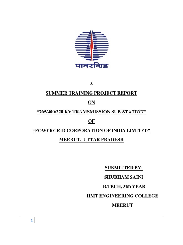 Project Report - Subham Saini (New) | PDF | Electric Power Transmission | Capacitor