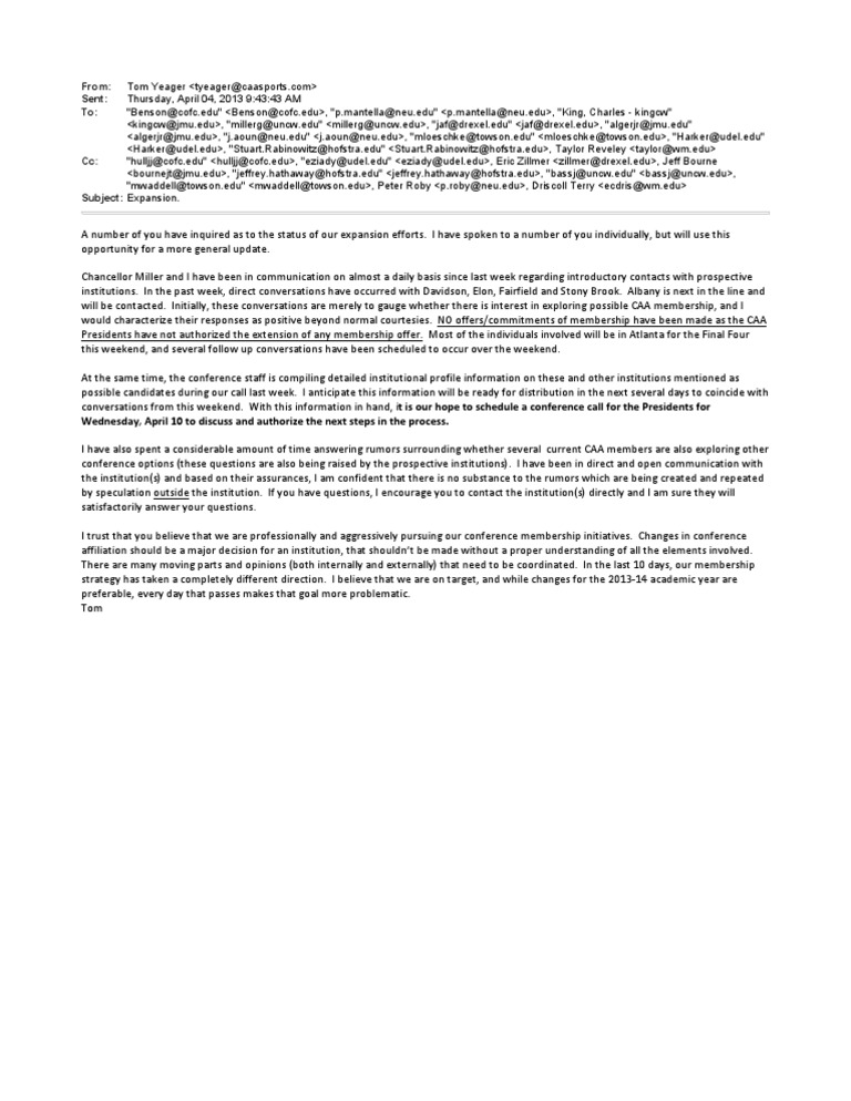 April 4 Yeager Update | PDF | Communication