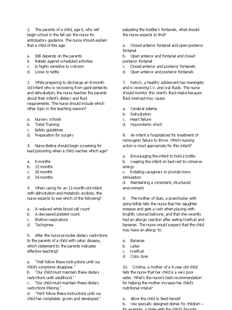 Pediatric Nursing NCLEX Questions! | Infants | Allergy