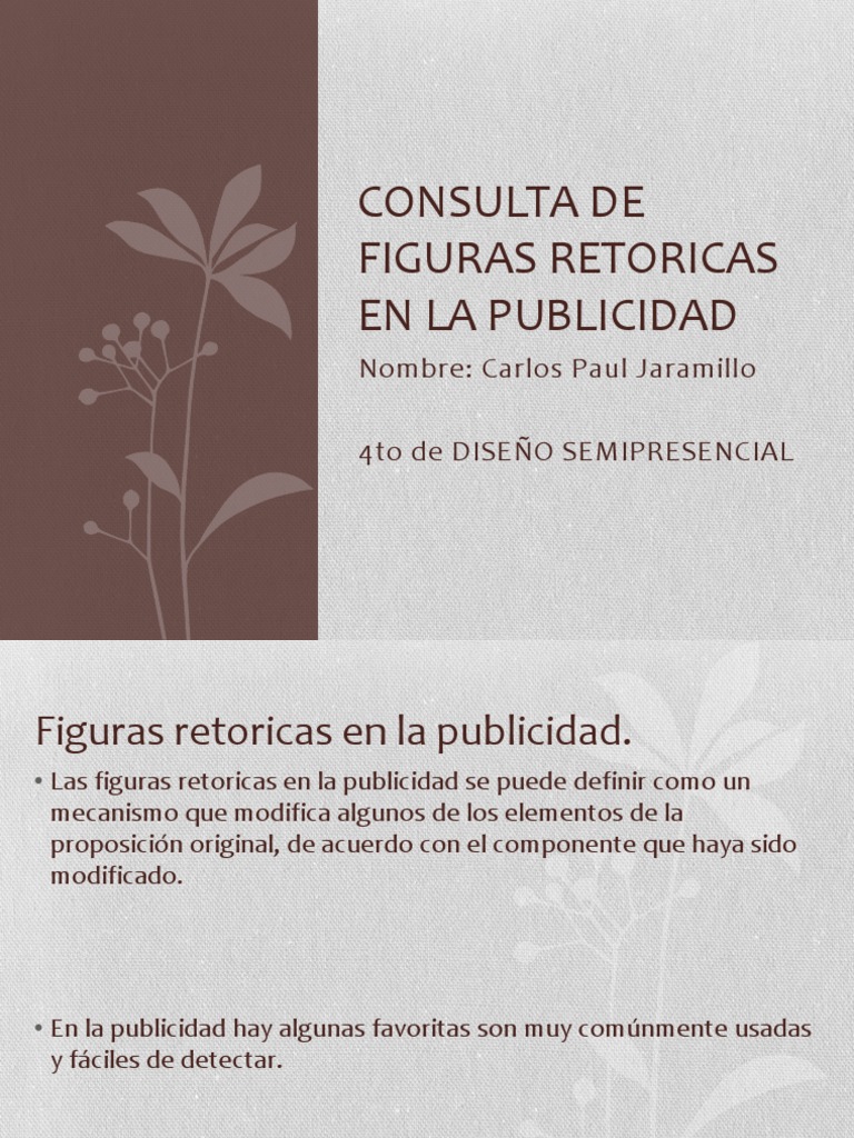 Figuras Retoricas En La Publicidad Pdf Retórica Paradoja