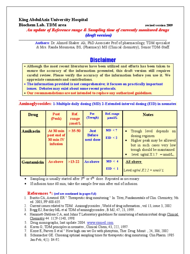 TDM Practical Guide Part1 | PDF | Renal Function | Drugs