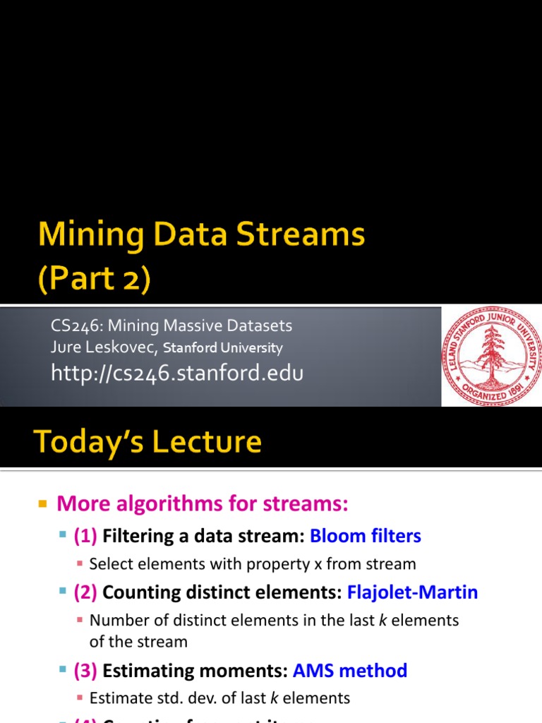 CS246: Mining Massive Datasets Jure Leskovec,: Stanford University | PDF | Areas Of Computer ...