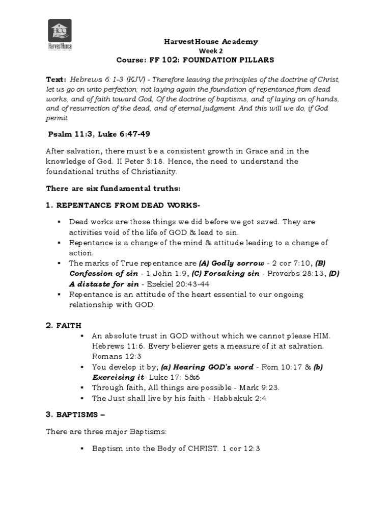 Understanding the Six Foundation Pillars of Christianity and Their ...
