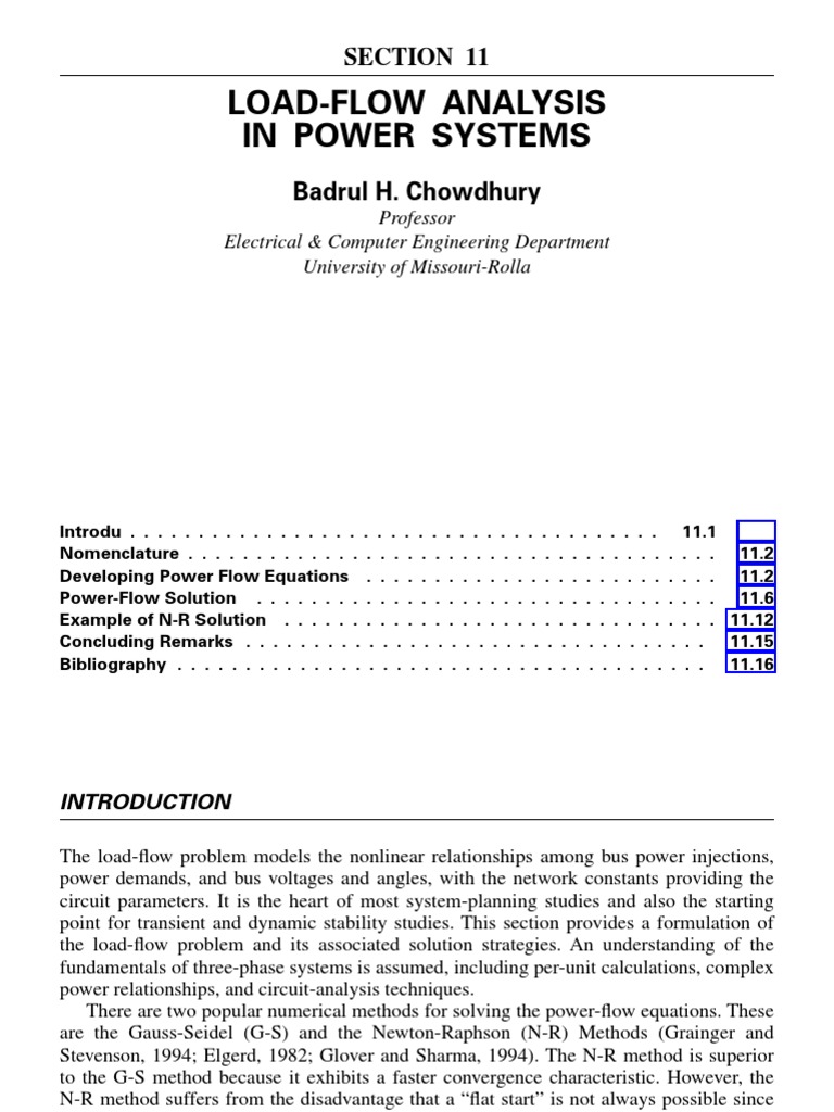 Load Flow Analysis In Power Systems Electrical Impedance Numerical Analysis Free 30 Day 