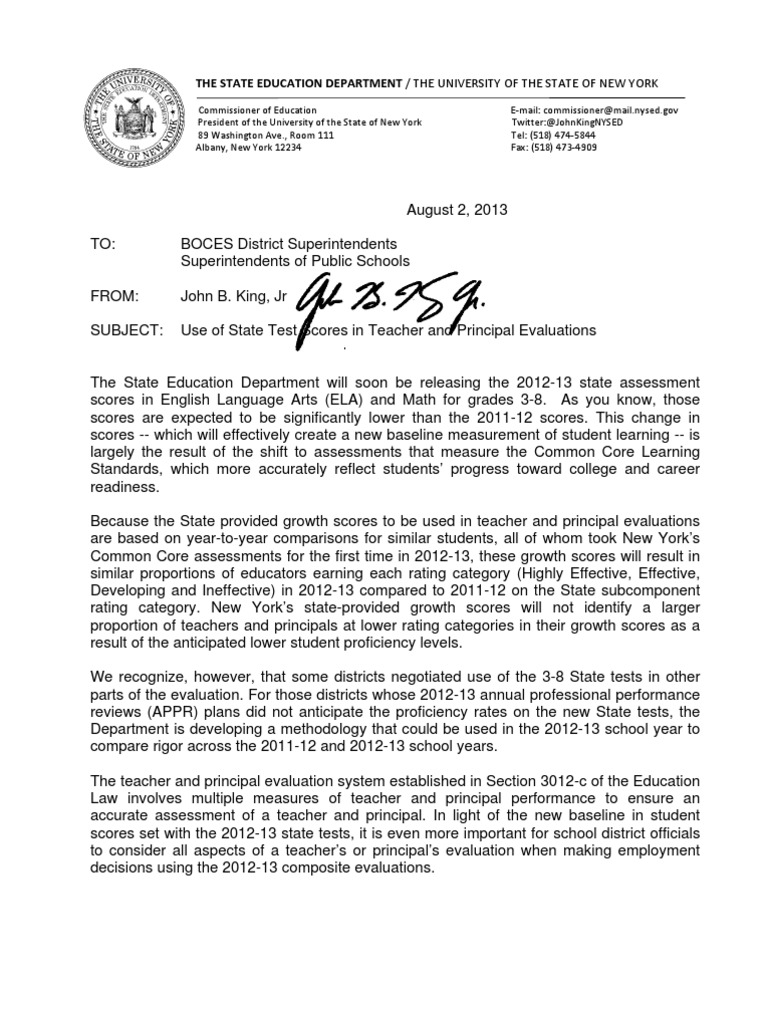 Field Memo Re Scores Release | PDF