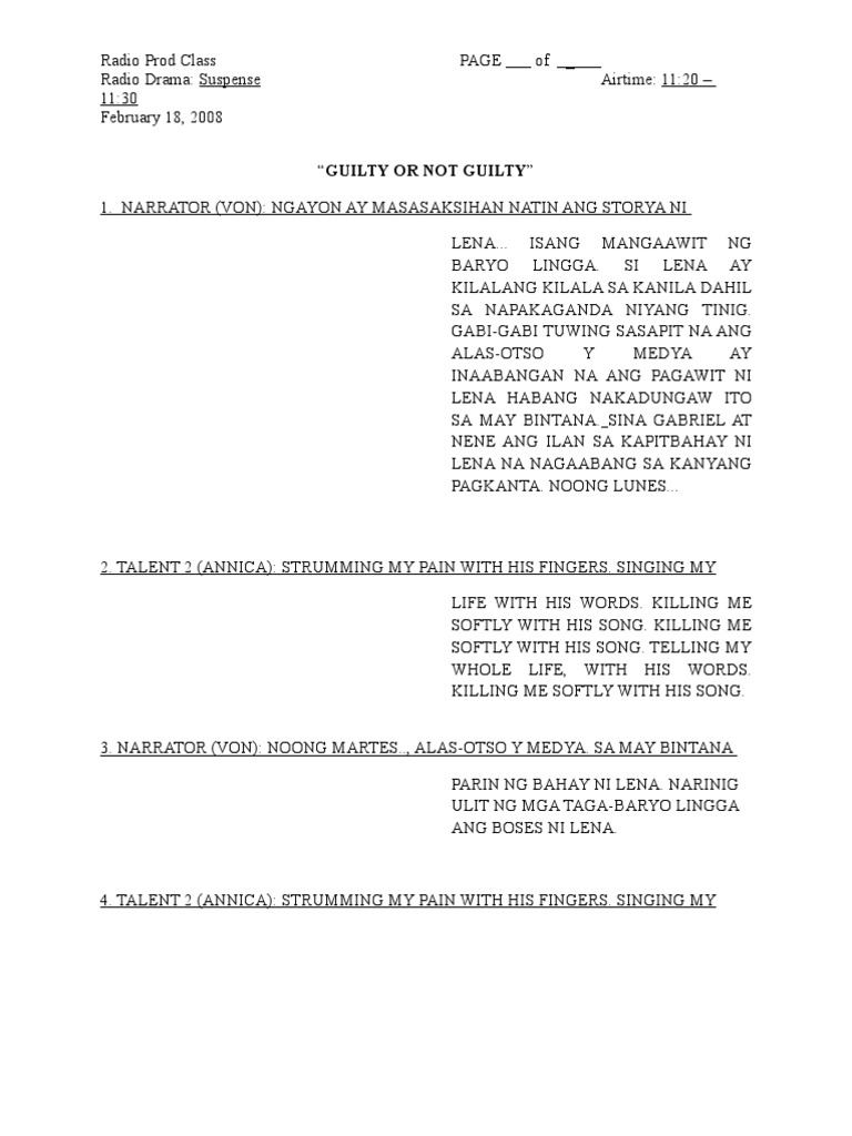 Radio Drama Script