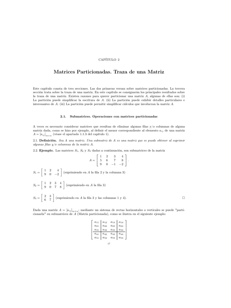Matrices Particionadas | PDF | Matriz (Matemáticas) | Determinante