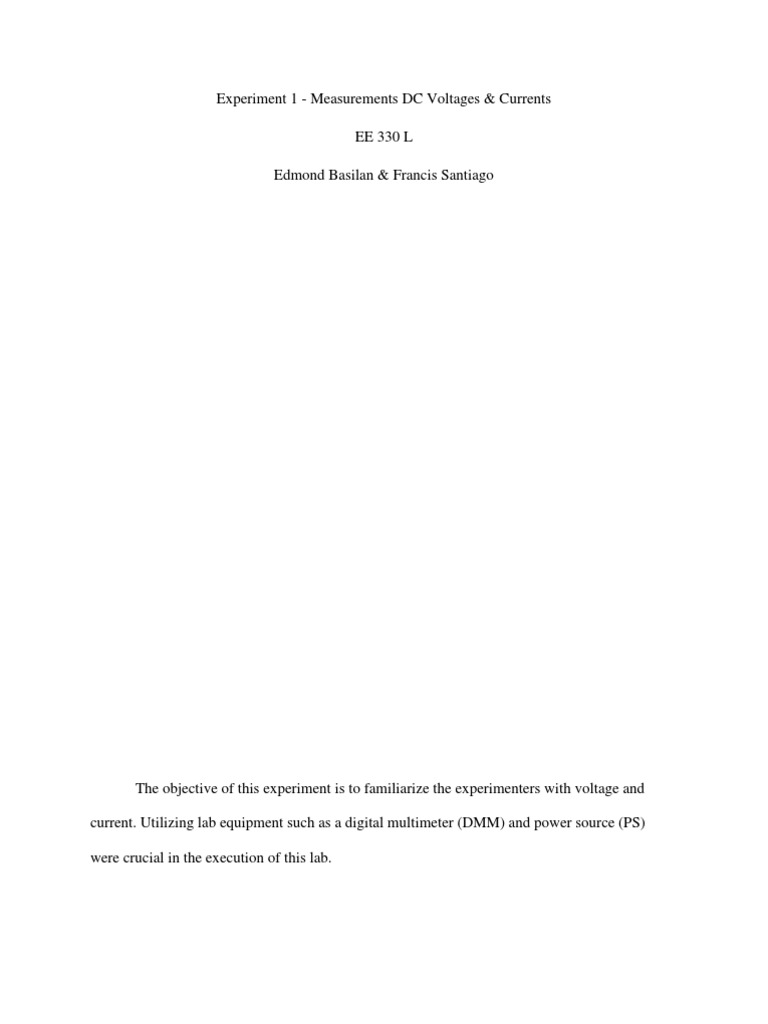 Electrical Engineering Lab Report | PDF | Resistor | Voltage