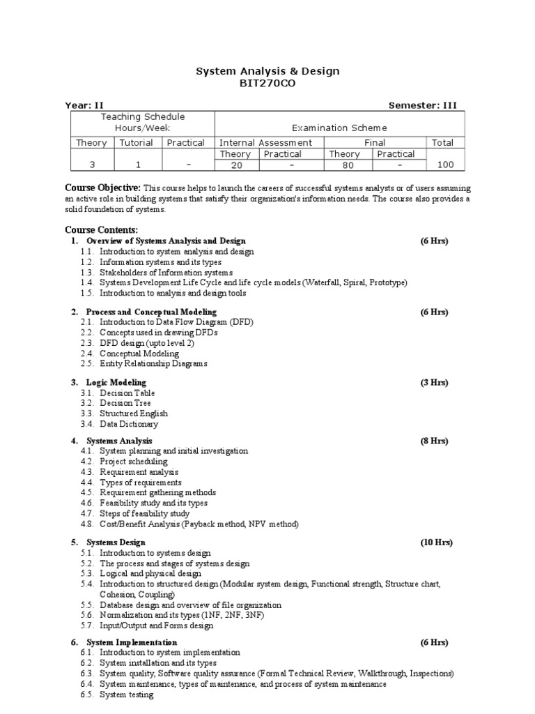 System Analysis & Design | PDF | Software Development Process ...