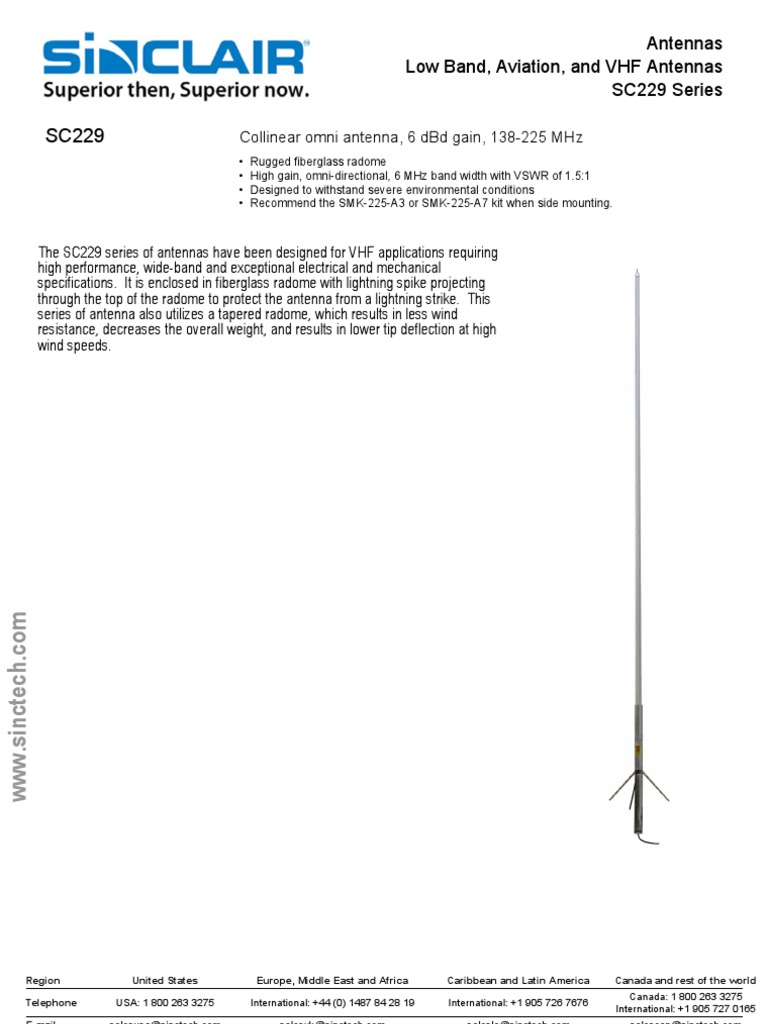Manual Sc229 - Sinclair | PDF | Antenna (Radio) | Wireless