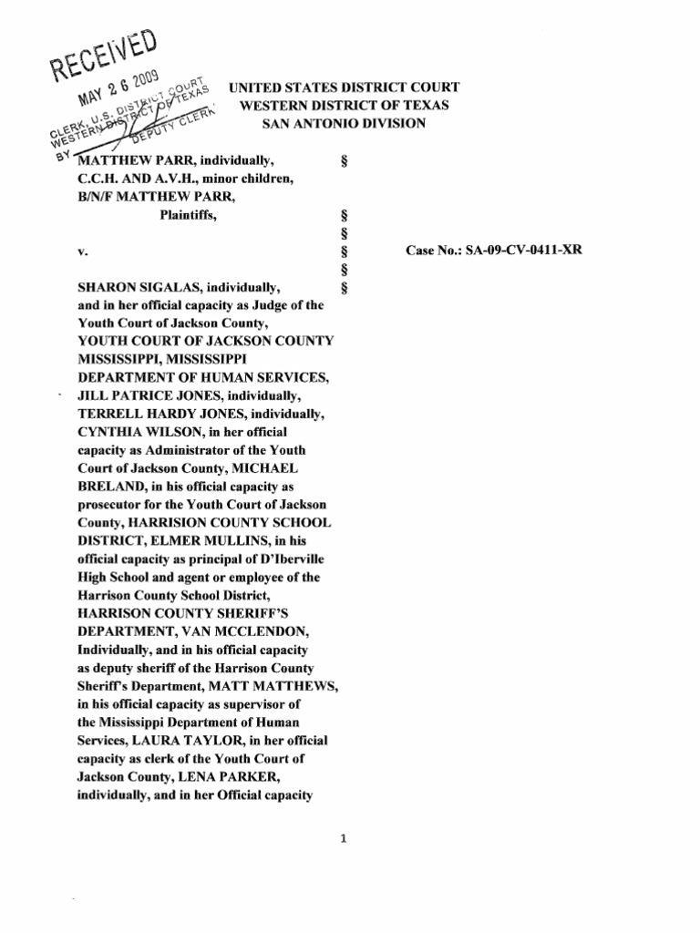 Parr Et Al v. Sigalas Et Al - Complaint | Download Free PDF | Fourteenth Amendment To The United ...