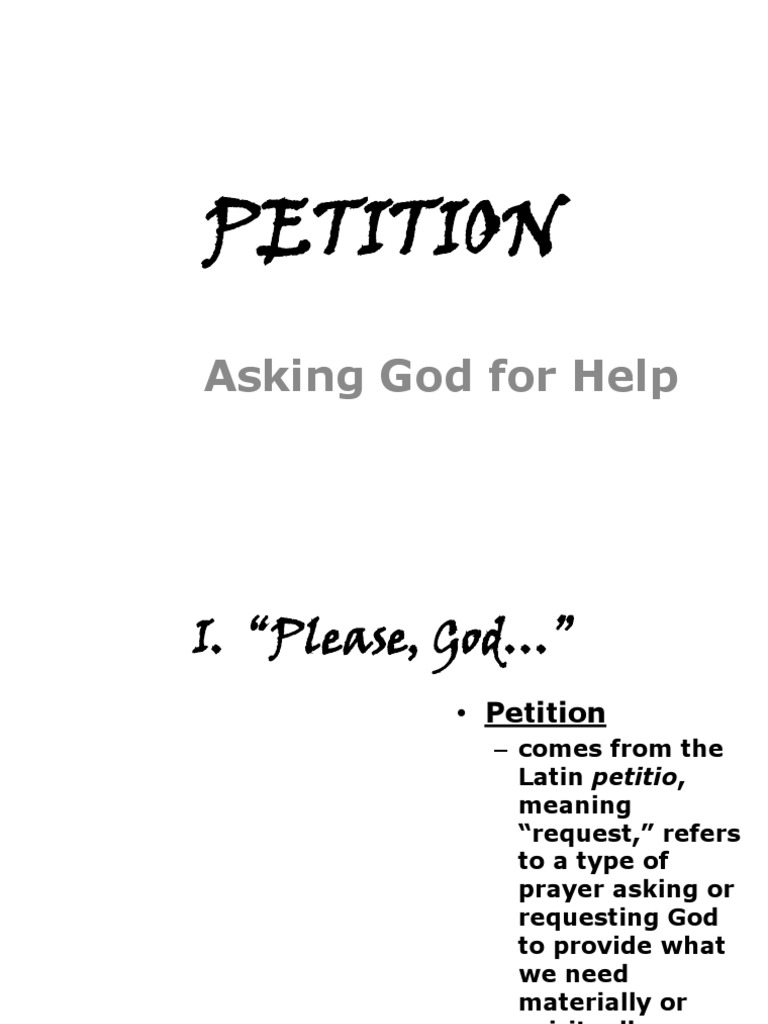 Prayer of Petition - Religion Powerpoint | PDF | Intercession | Prayer