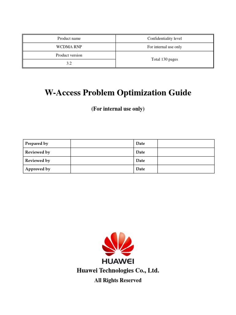 WCDMA-Access Problem Optimization Guide | PDF | High Speed Packet Access | Statistics