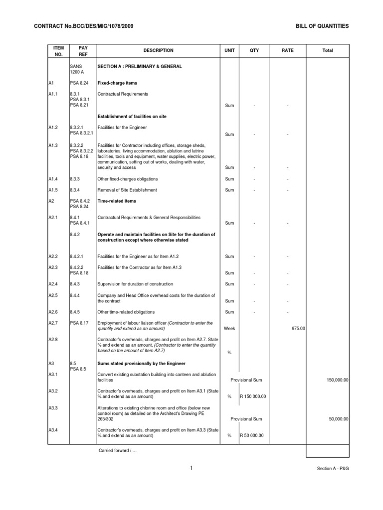 Civil Bill of Quantities | Concrete | Pipe (Fluid Conveyance)