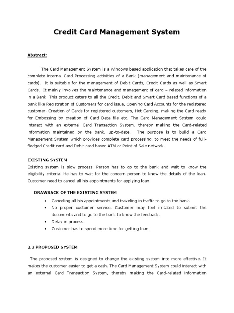 Credit Card Management System | PDF | Debits And Credits | Credit Card