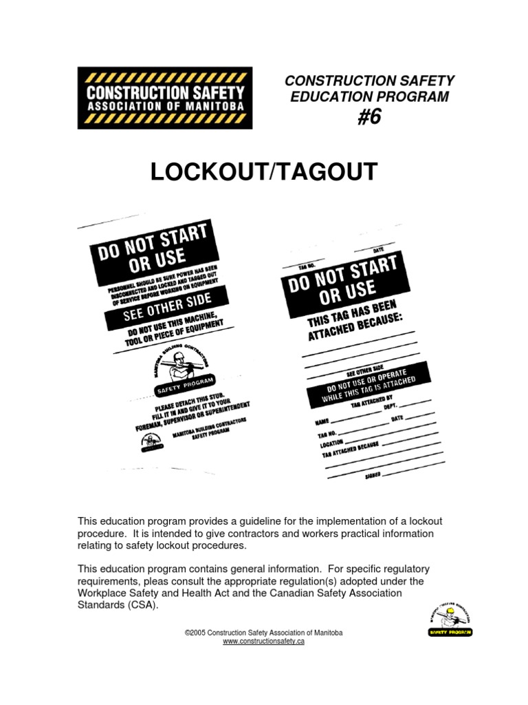 Lockout/Tagout: Construction Safety Education Program | PDF ...