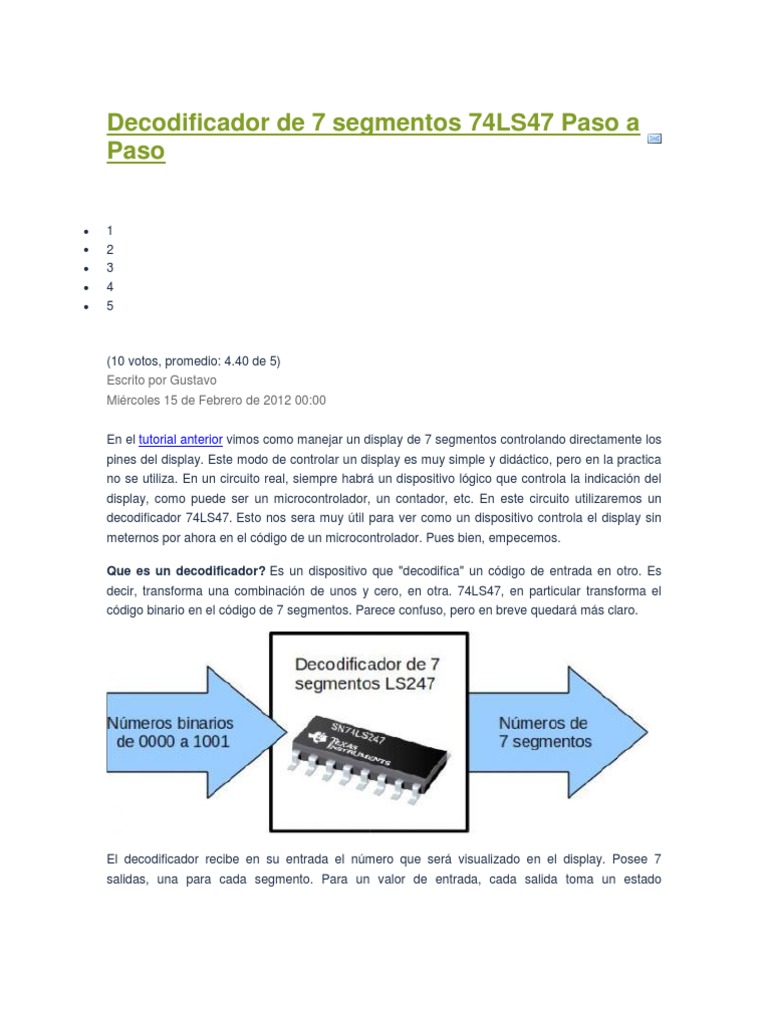 Decodificador Display Pdf Microcontrolador Diodo Emisor De Luz