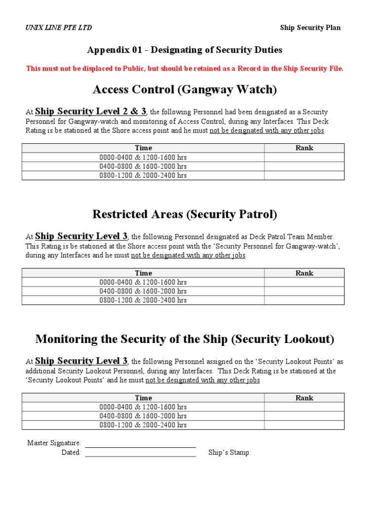 Appendix 01-Designating of Security Duties-Rev-00 | PDF | Computers
