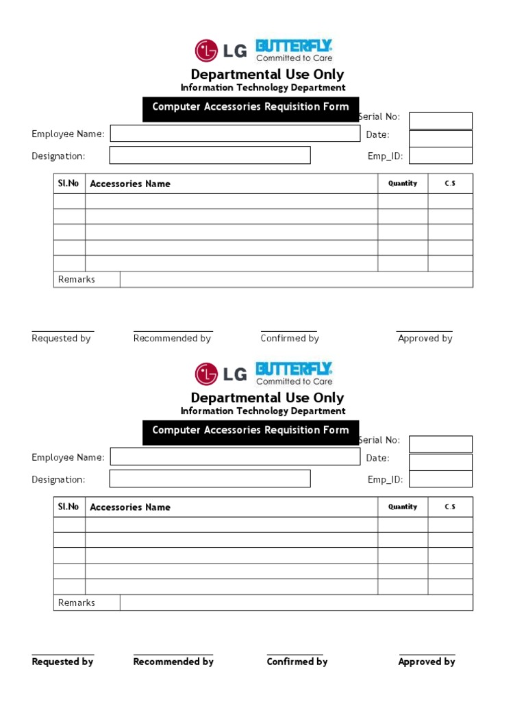 Computer Accessories Requisition Form | PDF | Technology & Engineering