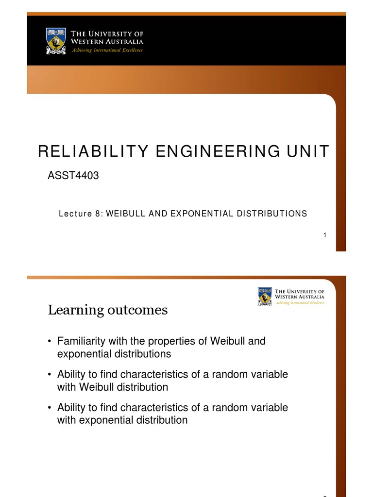 Reliability Engineering Lecture on Weibull and Exponential ...