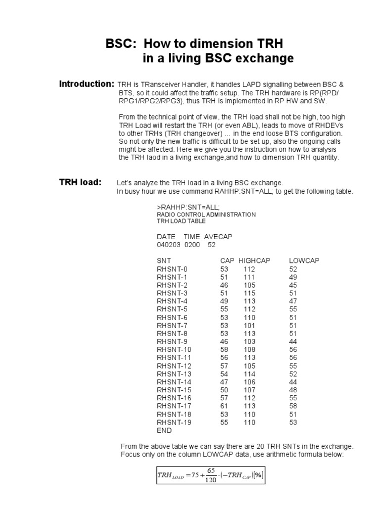 TRH Dimensioning | PDF | Formula | Areas Of Computer Science