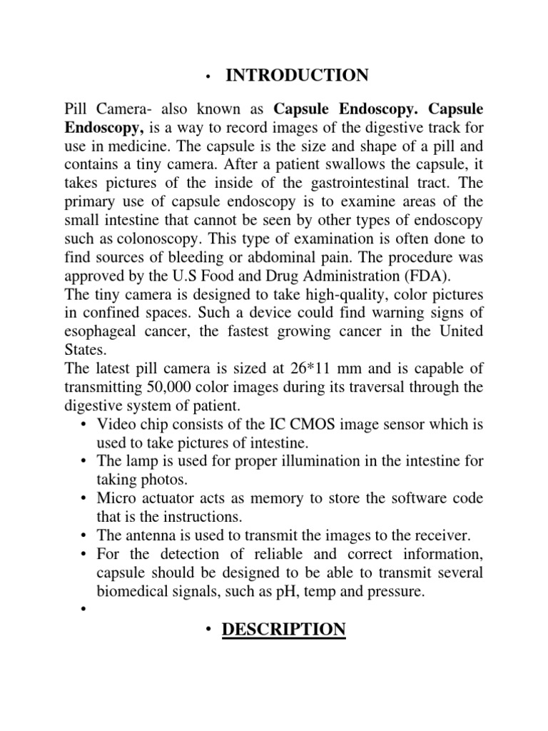 Endoscopy, Is A Way To Record Images of The Digestive Track For | PDF ...