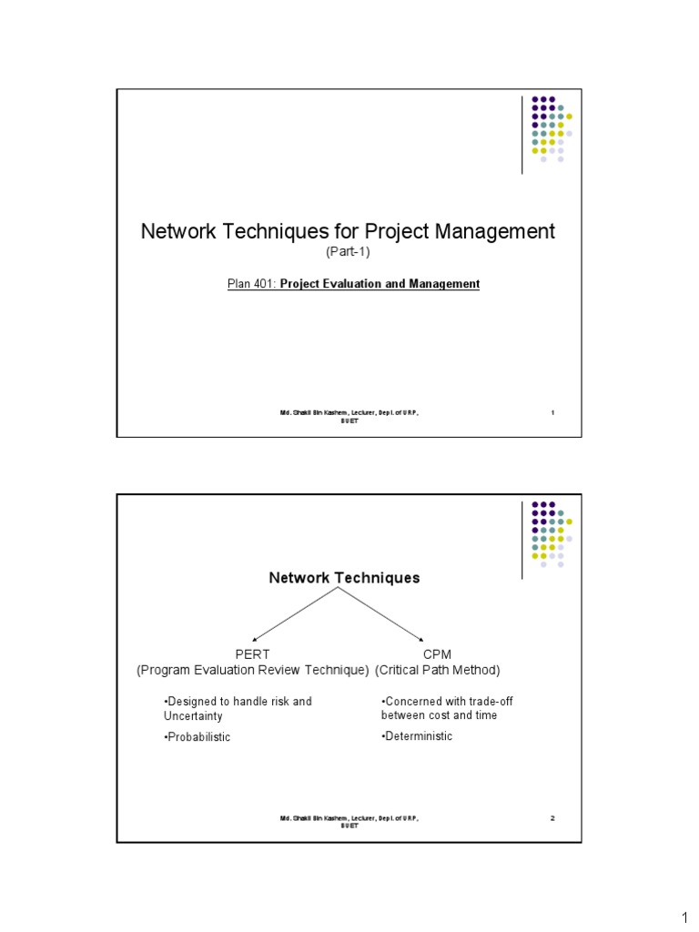 Network Techniques in Project Management | PDF | Systems Theory | Projects