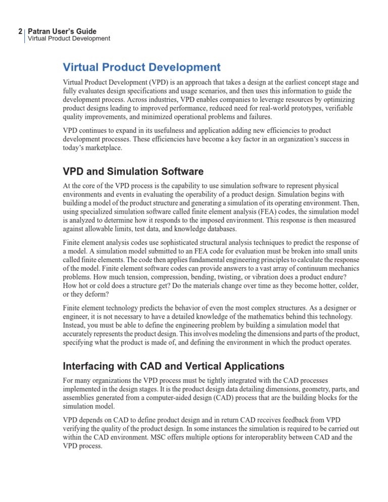 Virtual Product Development: VPD and Simulation Software | PDF ...