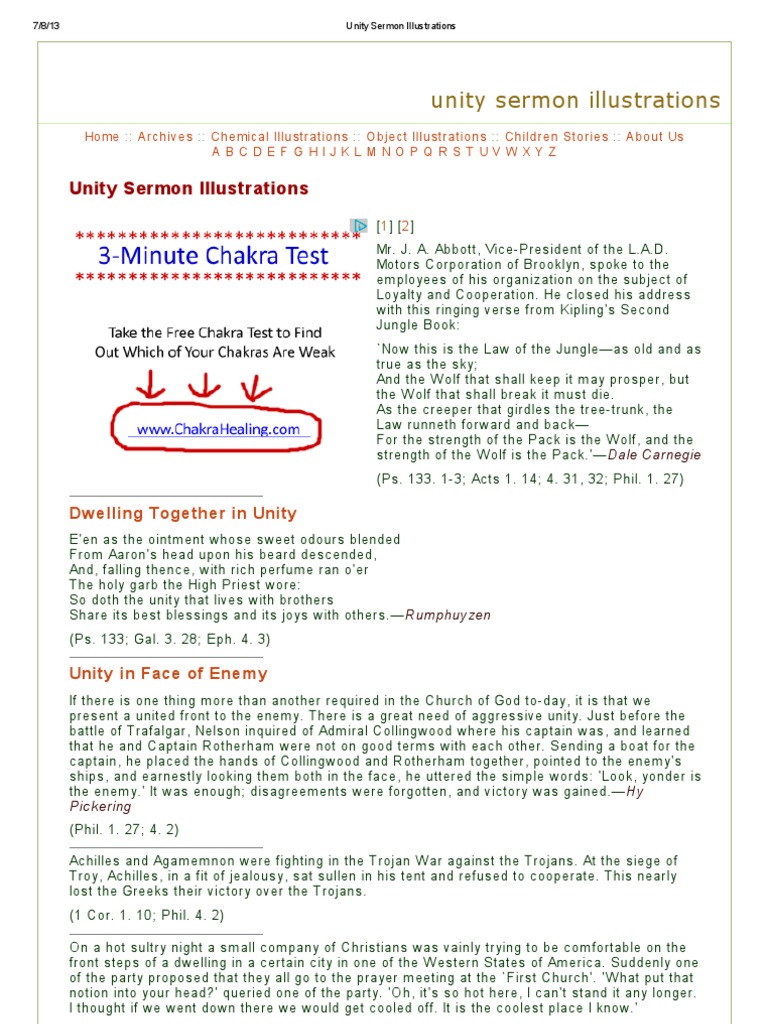 Unity Sermon Illustrations | PDF | Religion And Belief