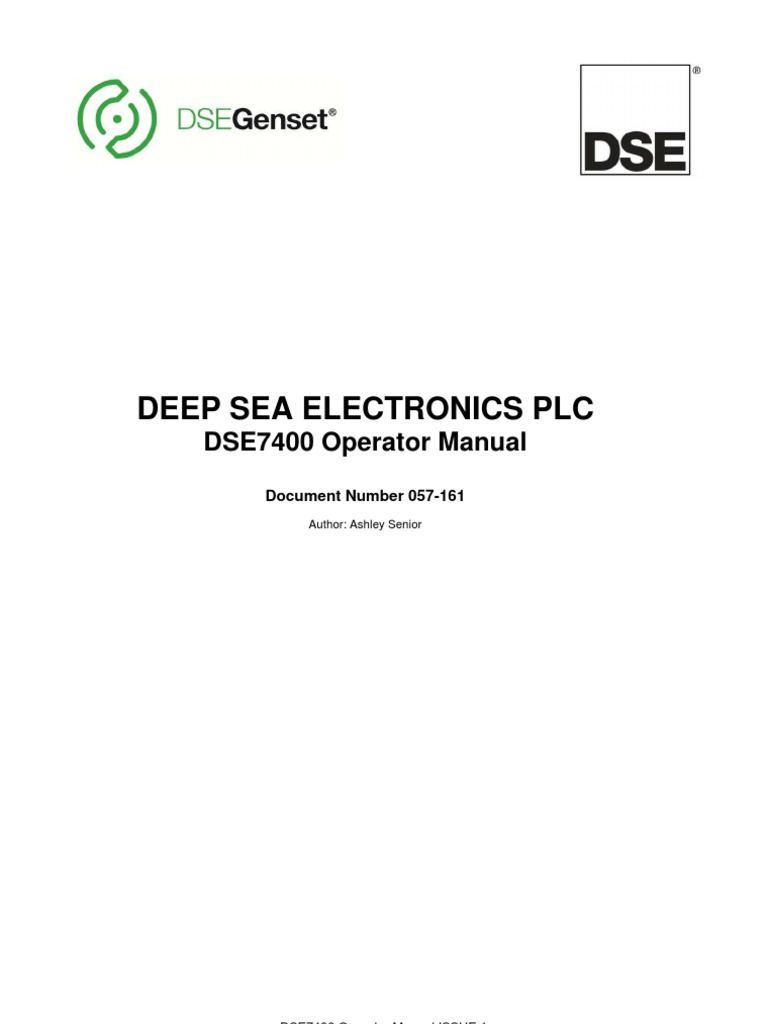 Deep Sea Electronics PLC: DSE7400 Operator Manual | PDF | Usb | Relay
