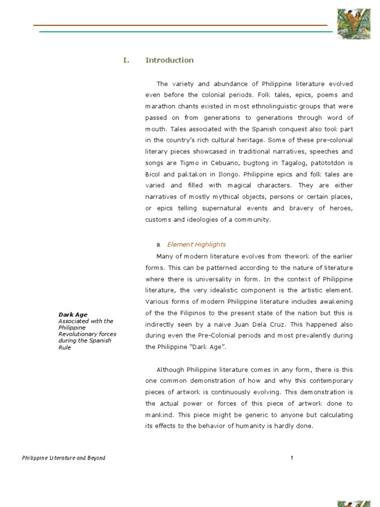 Philippine Literature Evolution from Oral to Written Forms | PDF ...