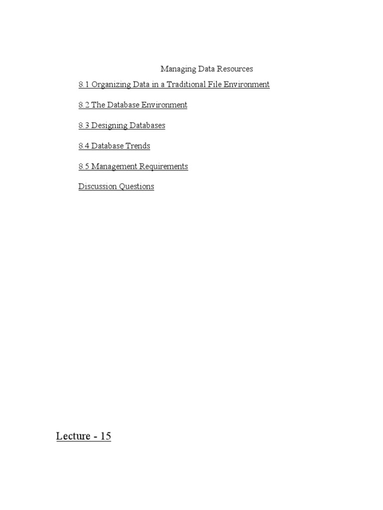 Lecture 15 | PDF | Databases | Data Warehouse