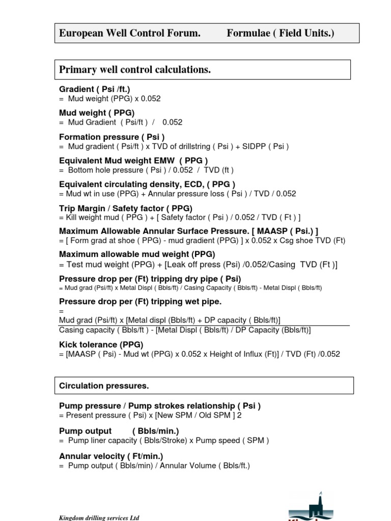 Well Control Calculations | Gases | Chemical Engineering