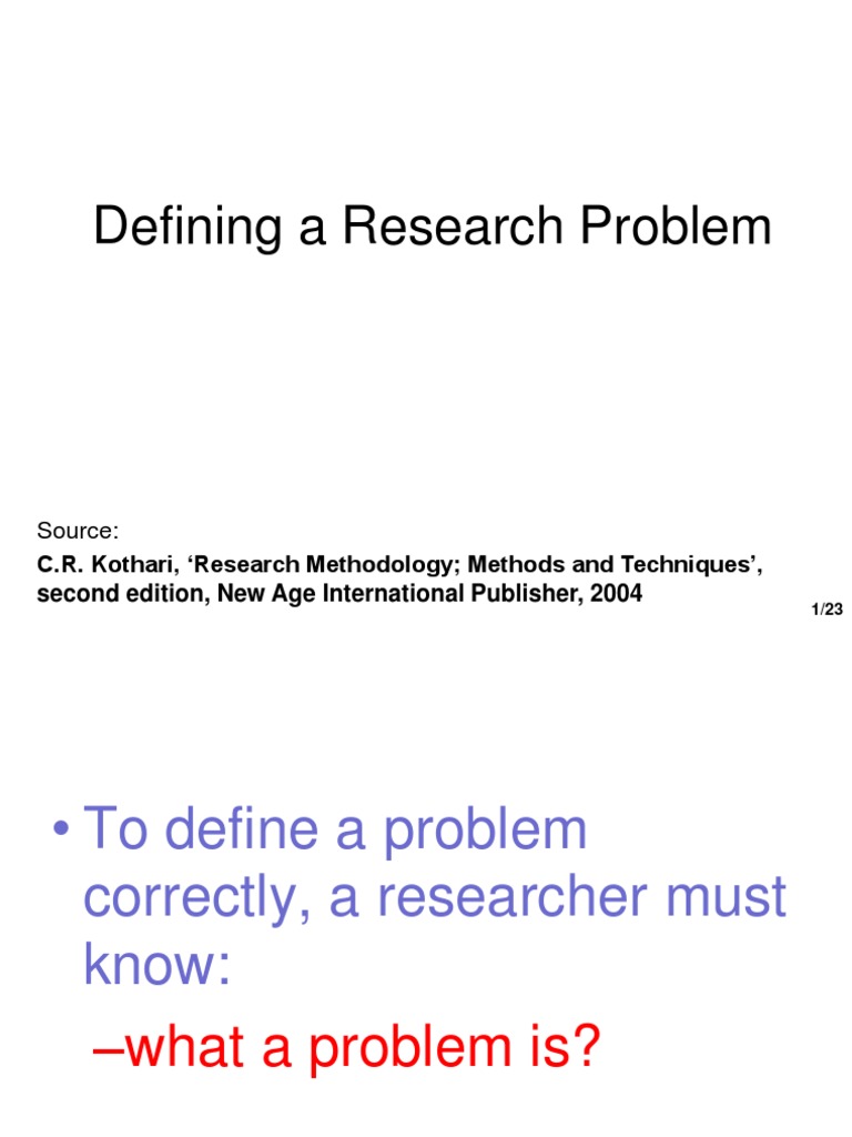 Defining Research Problem.ppt | Academic Discipline Interactions | Theory