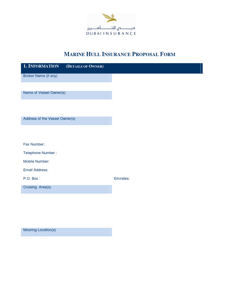 Marine Hull Proposal Form | PDF | Technology & Engineering