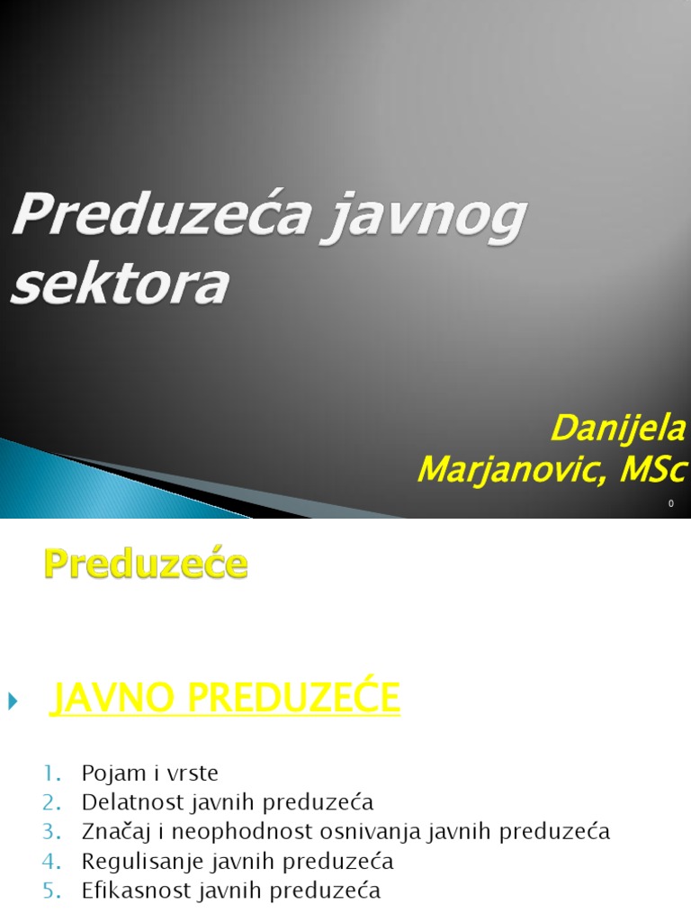 Pojam I Znacaj Javnih Preduzeca | PDF