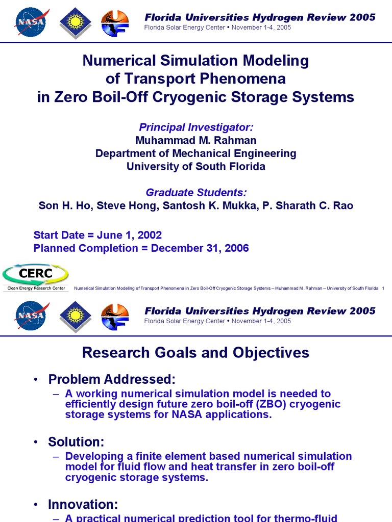 Numerical Simulation Modeling of Transport Phenomena in Zero Boil-Off ...